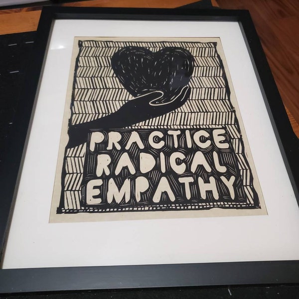 Practice Radical Empathy , Be Kind, Lino Style Illusration,, Block ...