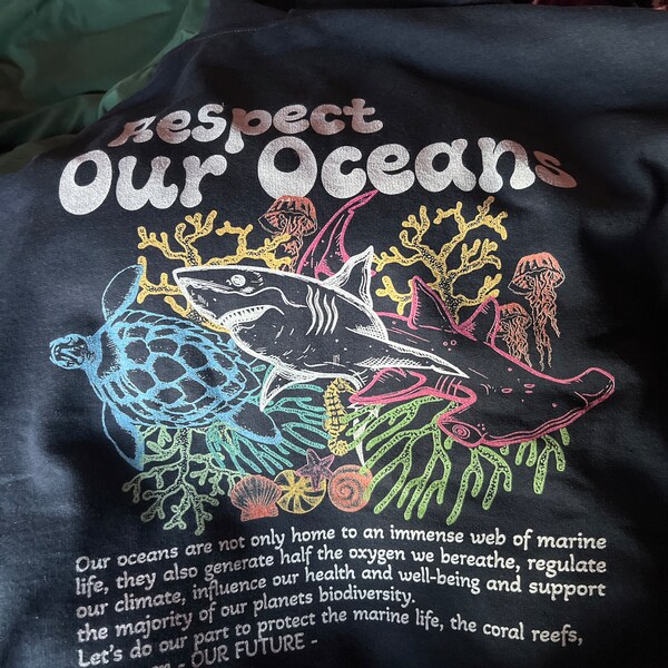 Respect Our Oceans Hoodie | Shark Hoodie | Save the Ocean | Respect the ...