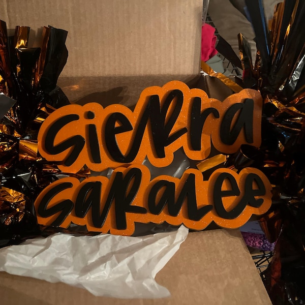 Orange and Blue Custom Cheer Stick -game Day Signs - Pom Pom Sign ...