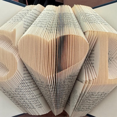 Custom Name Folded Book Art Anniversary Gift - Etsy