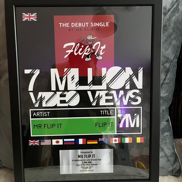 MUSIC STREAMING AWARD, Custom Vinyl Record, Award, Vinyl Record Plaque ...