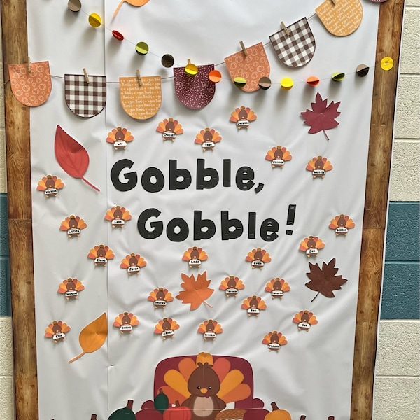 Happy Turkey Day - Fall - Thanksgiving - Bulletin Board Kit - Etsy