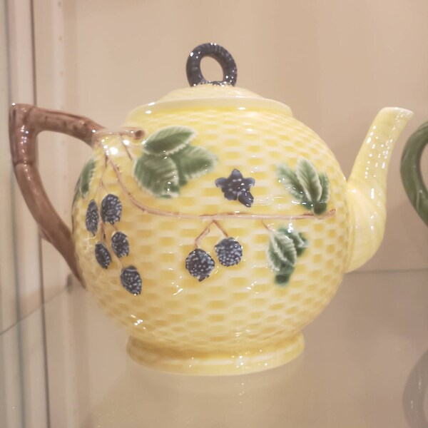 Portuguese Majolica 9 Pitcher, Light Blue With Embossed Arabesques ...