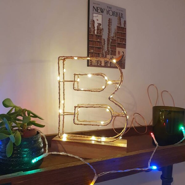 Copper Wire Light up Letter | Handmade LED Alphabet Decor - Etsy UK