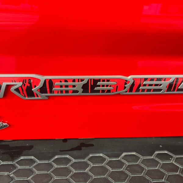 RAM Rebel Emblem Overlay Decals Dripping Red Fits 2015-2023 - Etsy