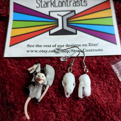 Animal Skull Dangle Earrings 3D Printed Mix and Match - Etsy