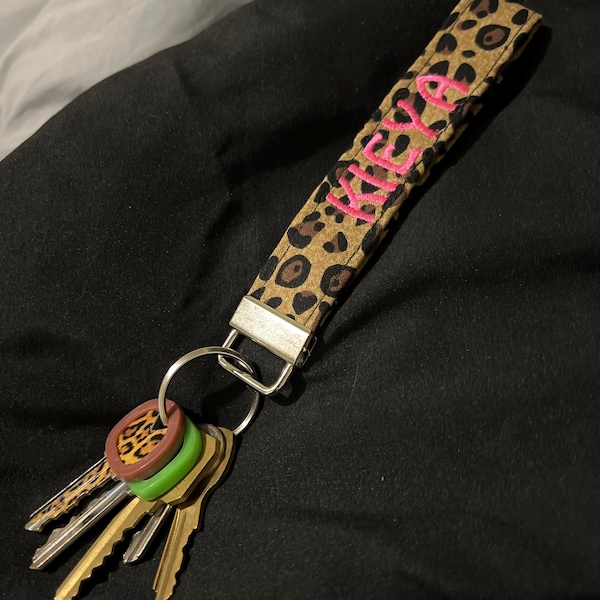 Monogram Key Fob Wristlet: Personalized Cotton Key Chain, Christmas ...