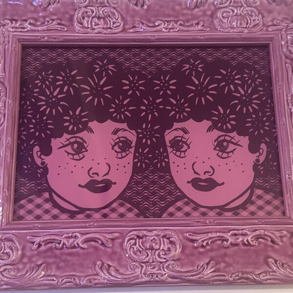 Victorian Picture Frames Pink Purple Glossy Lacquer Ornate Funky ...