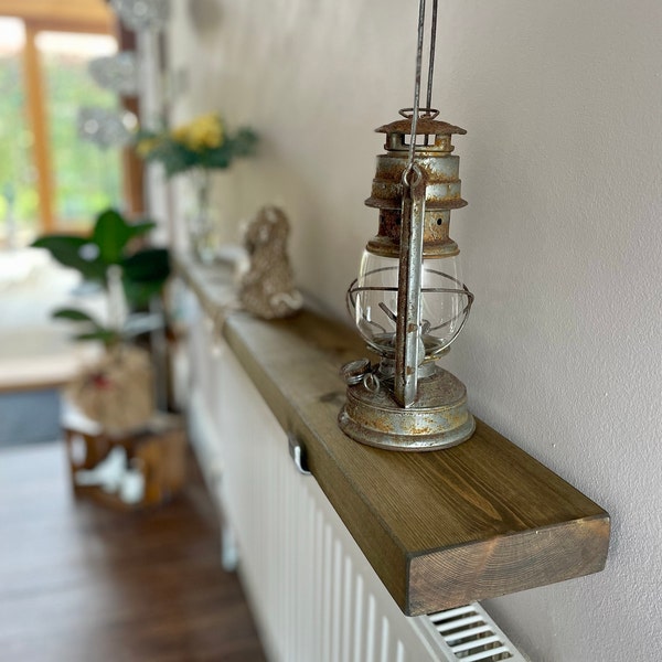 Rustic Radiator Shelf With Shelf Brackets - Etsy UK