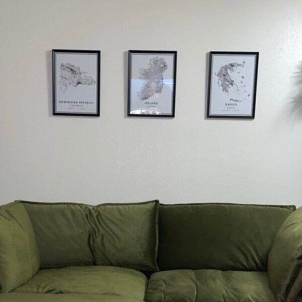 Ireland Country Map Print Poster Canvas | Ireland Country Road Map ...