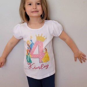 Disney Princess Birthday Shirtprincess Birthday Shirt Girls - Etsy