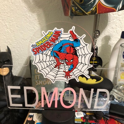 Spider Man Superheroes Night Light up Table Desk Lamp LED - Etsy