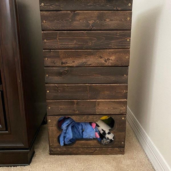 Wood Dog Toy Box / Wooden Dog Toys Storage Bin / Pet Toy Storage ...