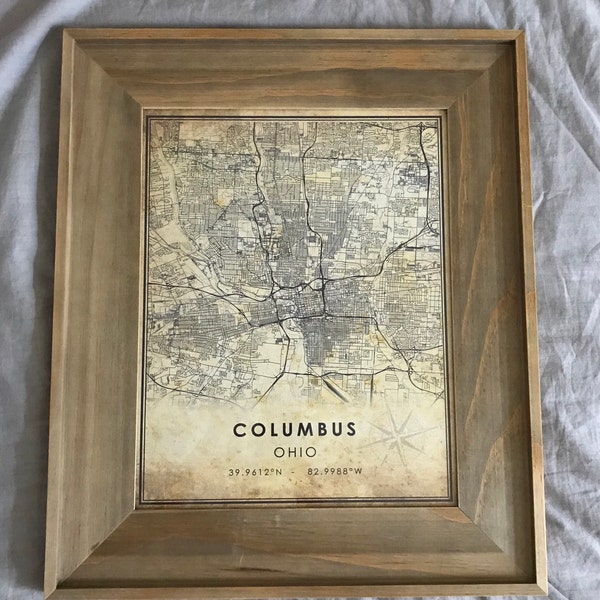 Columbus Vintage Map Print | Columbus Map | Ohio Map Art | Columbus ...