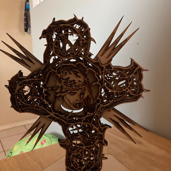 Files for Laser Cut Cross of Thorns: 4-layer SVG DXF PDF - Etsy