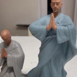 Cute Yoga Monk Statue Buddha Sculpture Novice Monk Ceramic - Etsy