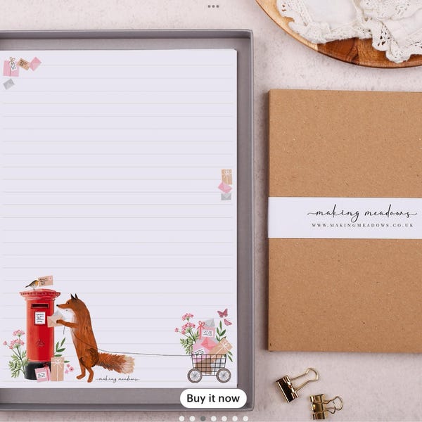 A4 Personalised Letter Writing Paper Gift Wrapped in Tissue Autumn ...