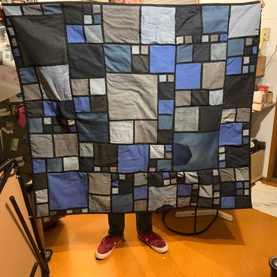 Stained Glass/denim Quilt Pattern - Etsy