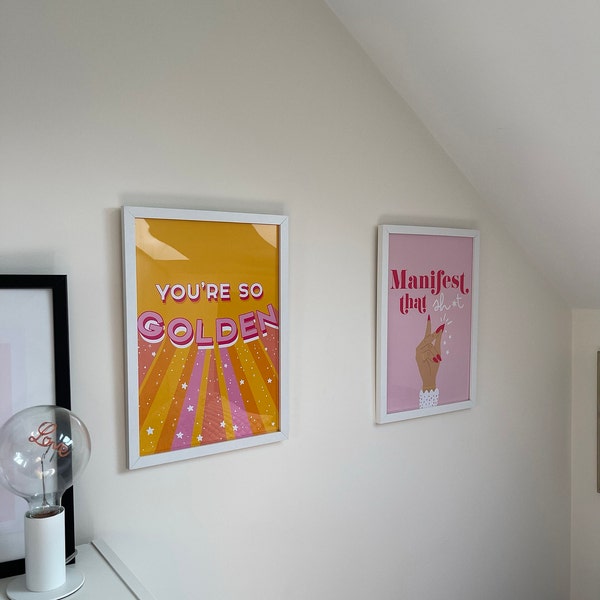 Manifest Hand Print Bedroom Print Self Love Nail Salon Decor ...