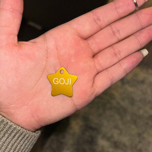 Engraved Star Dog or Cat Tag for Small Pets - Etsy