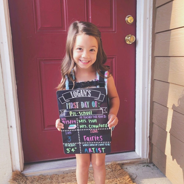 Reusable First and Last Day of School Sign, Liquid Chalk Dry Erase ...
