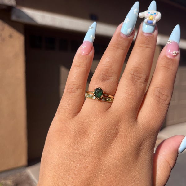 Color Changing Gemstone Ring, 6x8mm Emerald Cut Alexandrite Wedding ...