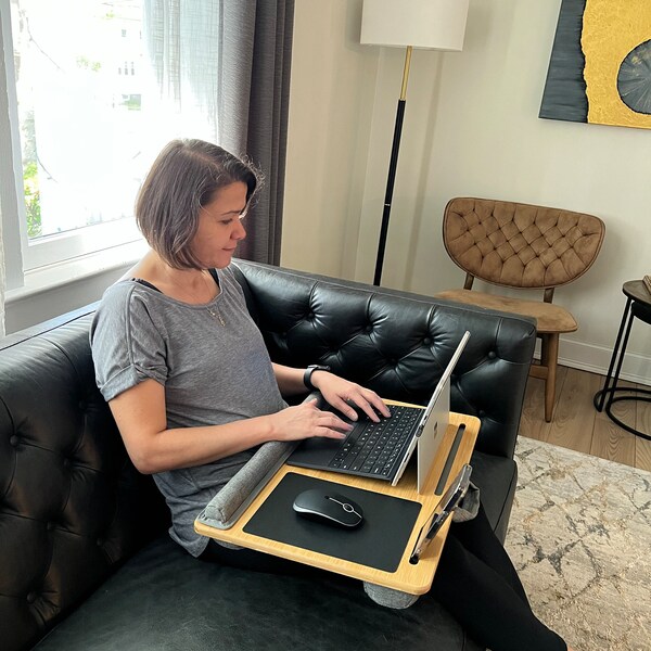 Adjustable Lap Laptop Desk With Cushion Pillow, Fits up to 15.6 Laptop ...