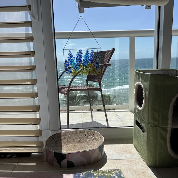 Texas Bluebonnet Suncatcher Stained Glass Window Hanging, Texas State ...