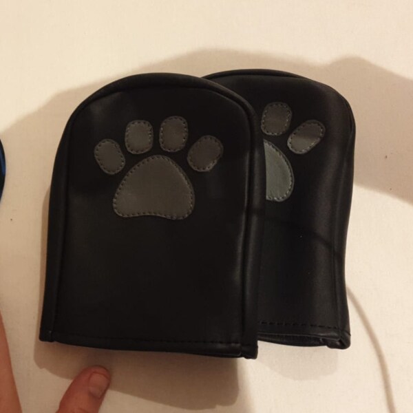 BDSM FIST MITTS, Short Fist Mittens. Leather Fist Mitts With Animal ...