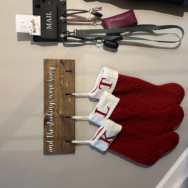 Christmas Stocking Holder Sign | and the Stockings Were Hung Sign ...