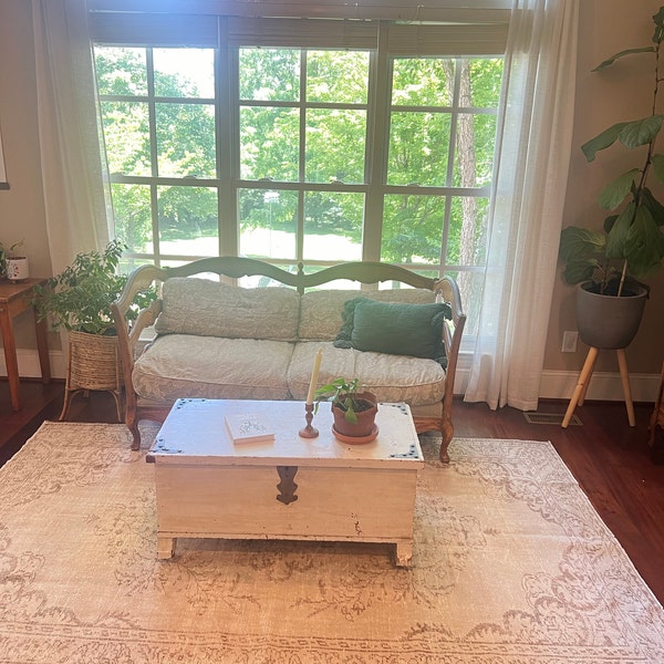 5x9 Mid Century Modern Rug, Living Room Decor, White Turkish Rug ...