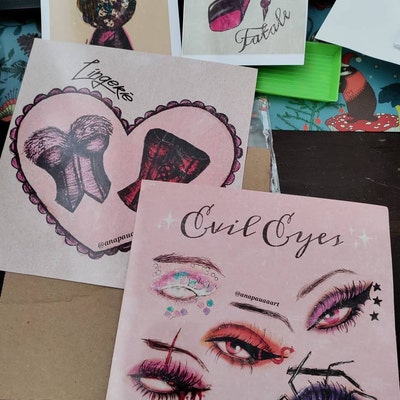 Riot Grrrl 80s Punk Rock Aesthetic Evil Eyes Makeup Drawing - Etsy