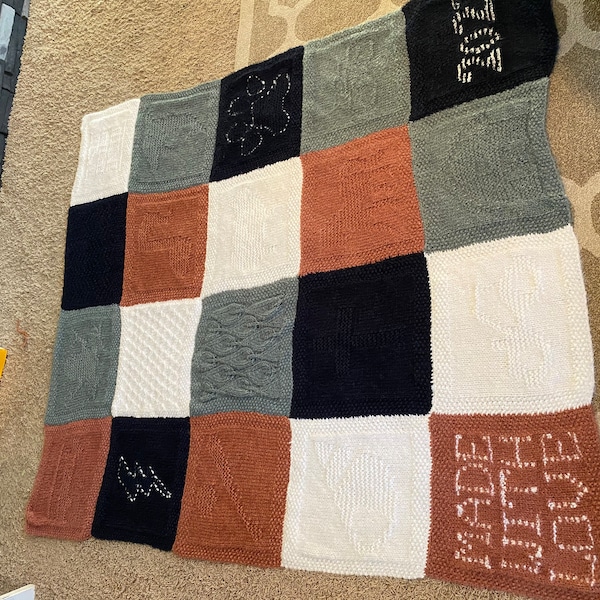 Knitting Pattern for Lightning Bolt Washcloth or Afghan Square - Etsy