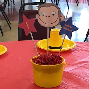 Curious George Centerpiece Cutouts DIY PERSONALIZED / Curious George ...