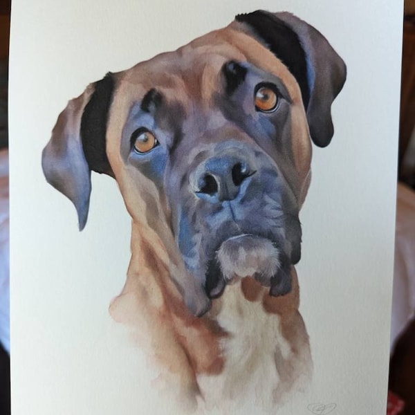 Hand-painted Pet Portrait From Photo, Custom Watercolor Art, Made to ...