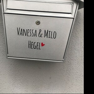 Mailbox Name Tag name With Heart Sticker - Etsy