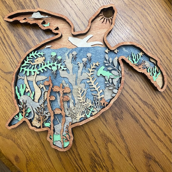 Digital File - 7 Layer Turtle Wall Art - Multi-layer - PDF - SVG - Etsy