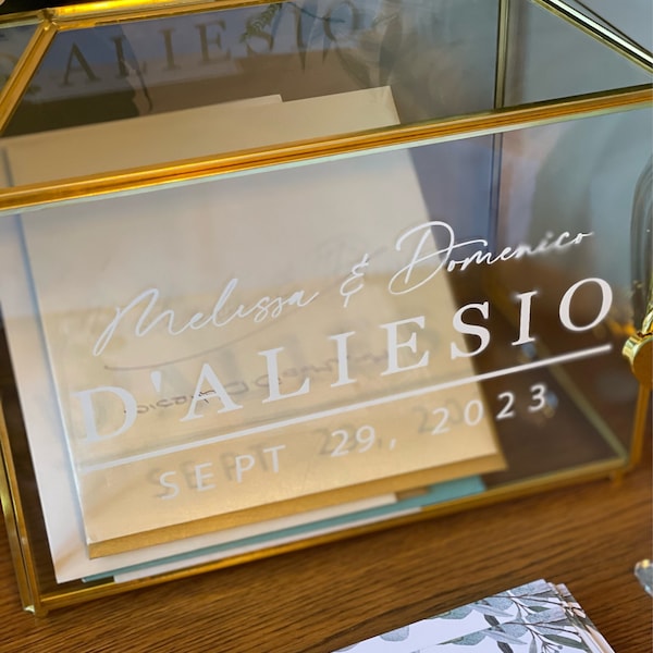 Custom Card Box Vinyl Decal for Wedding Cards & Gifts Table. DIY ...