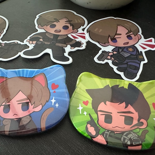 Leon Kennedy | Resident Evil | 3" Matte Vinyl Stickers - Etsy