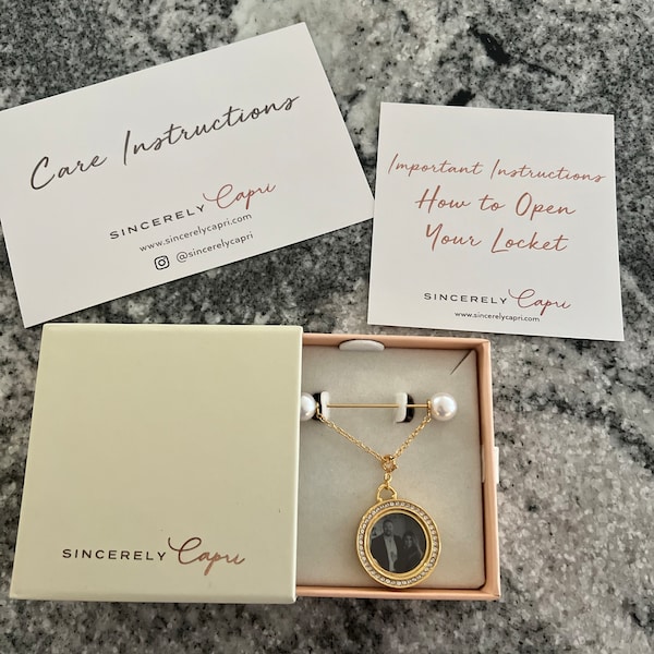 Gold Bridal Bouquet Locket - Modern Wedding Bouquet, Bride Gift ...