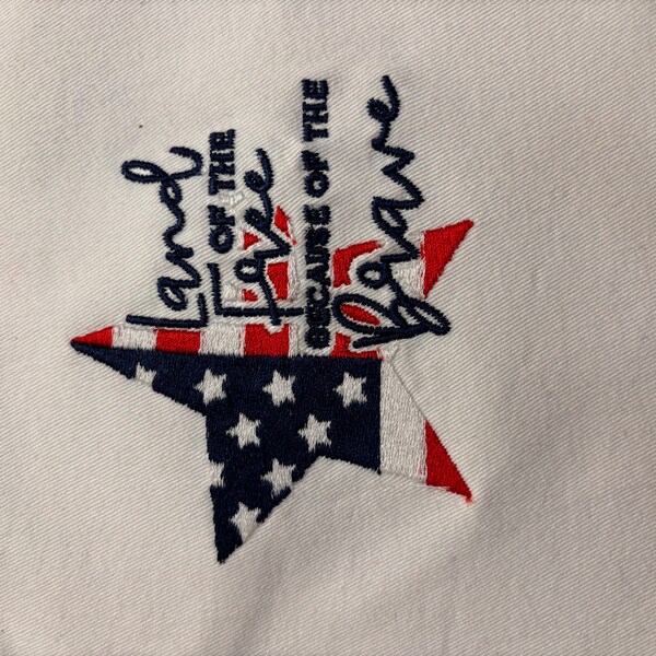 Land of the Free Machine Embroidery Design. 4 Sizes. 4th of July ...