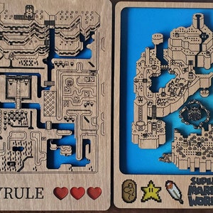 3D Hyrule Video Game Map Laser Cut Wood Multilayer Custom - Etsy
