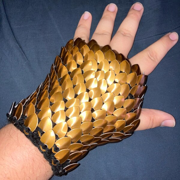 Scalemail Gauntlets Knitted Dragonhide Armor Bronze Warrior Choose Your ...