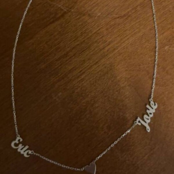 Two Name Necklace With Heart, Multiple Name Necklace, 2 Names Necklace ...
