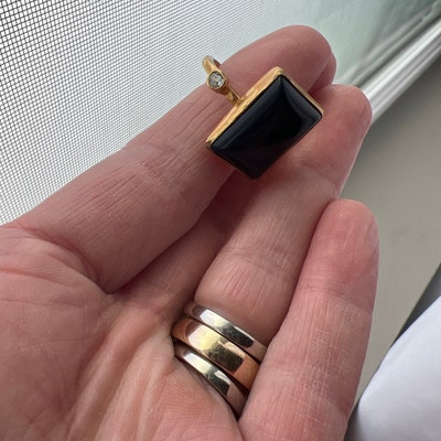 Square Black Onyx Ring Handmade With Sterling Silver and a Large Black ...