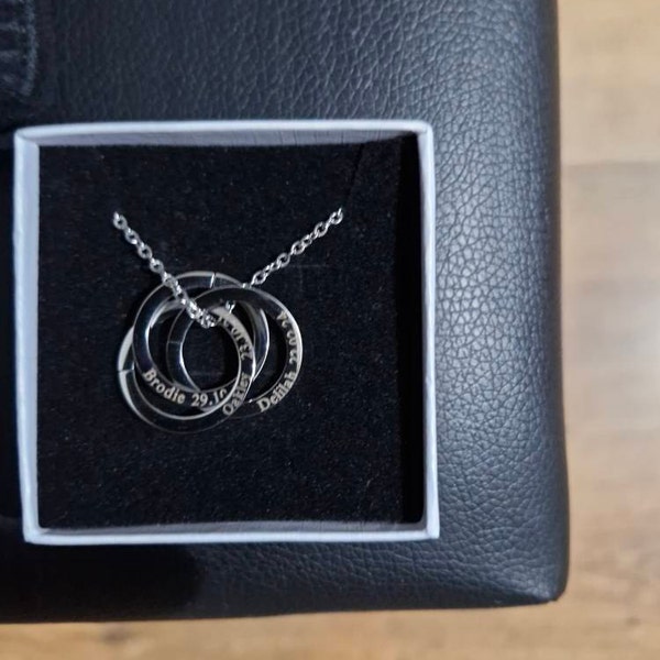Multiple Linked Ring Necklace, Two Three Four Five Interlocking Circle ...