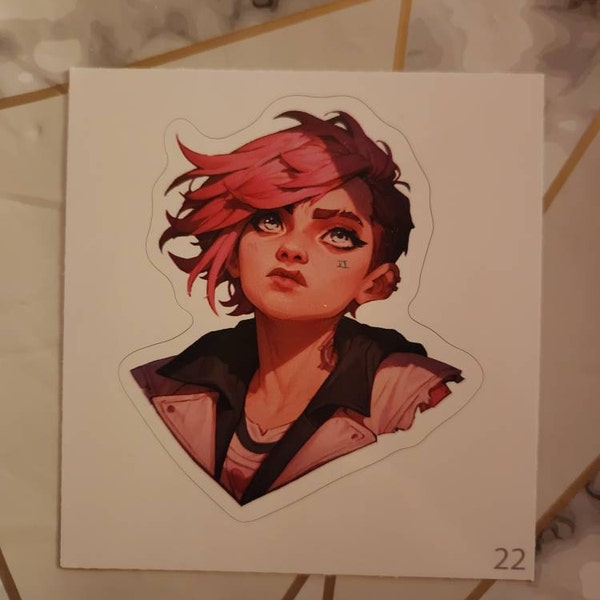 Arcane Sticker, Vi, 3 Vinyl Sticker, Lol-gift, Vi Arcane Fanart, Vi Lol ...