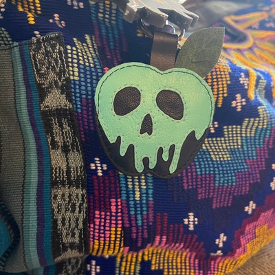Halloween Bag Charm, Poisoned Apple, Halloween Purse Charm, Leather ...