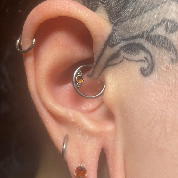 CZ Tragus Hoop Surgical Steel, Conch Hoop, Clicker Hoop, Cartilage Hoop ...