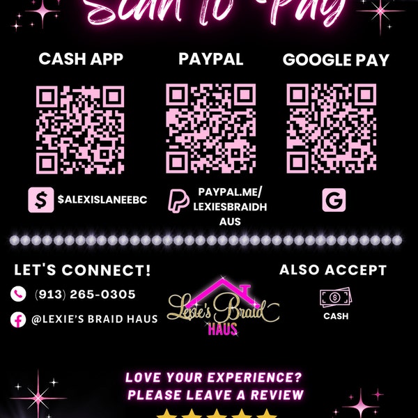 Mobile Payment Sign, DIY Canva Sign Template Design, QR Code Venmo Sign ...